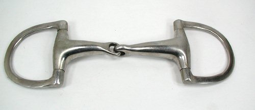 Snaffle bit - stainless steel Hollow mouth D-Ring snaffle bit